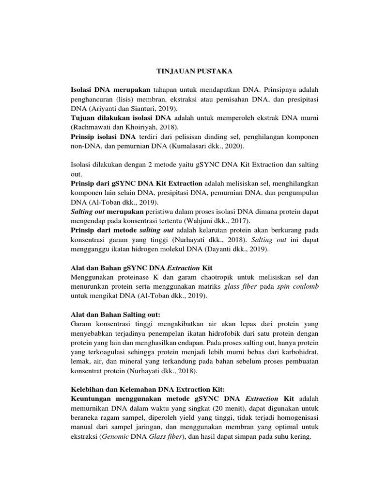 Metode Isolasi DNA: gSYNC vs Salting Out | PDF