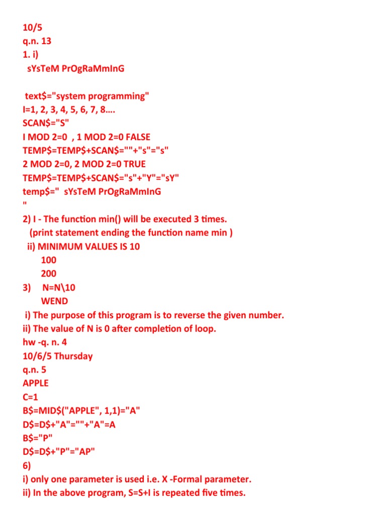 Question Bank Set Answer | PDF | Parameter (Computer Programming) | Area
