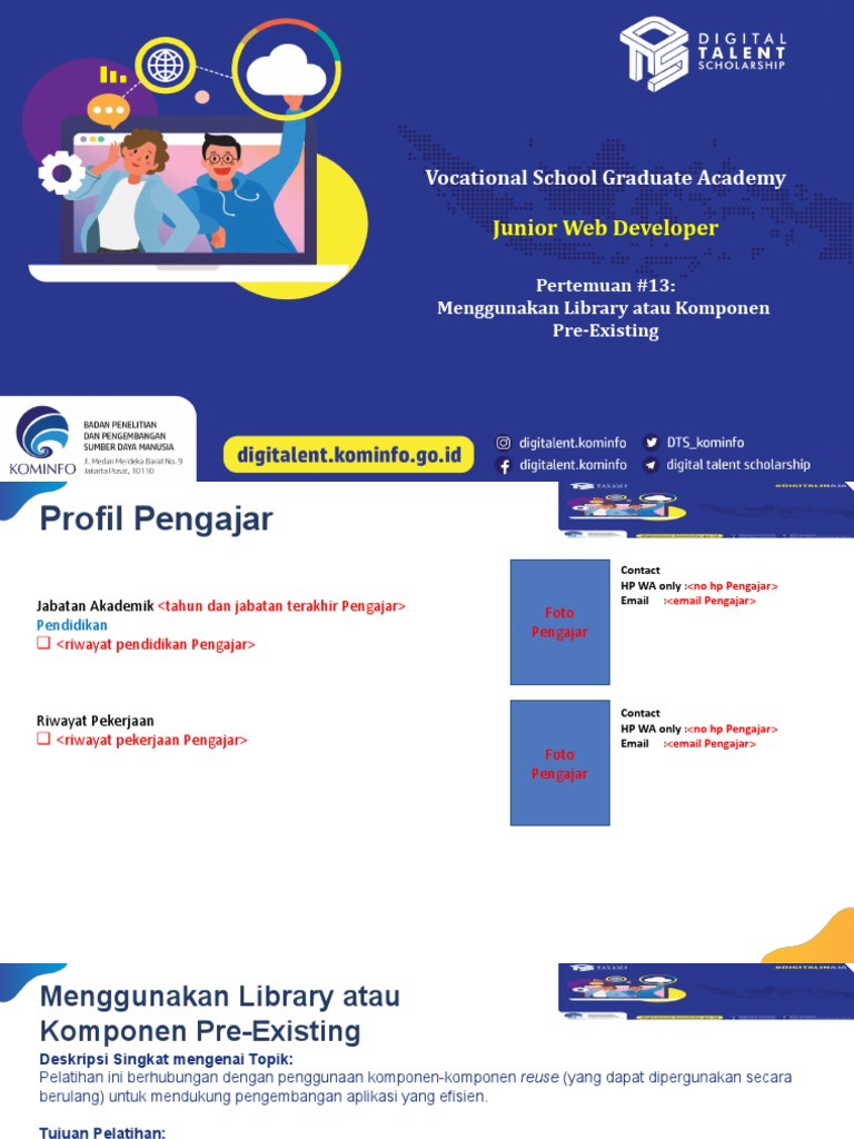 Pelatihan Library & Komponen Reuse | PDF