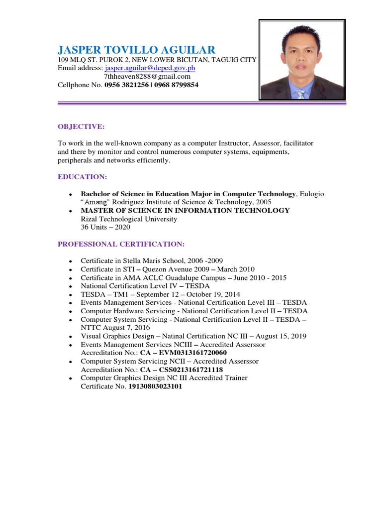 Jasper T Aguilar Tm1 Updated | PDF | Computer Architecture | System ...