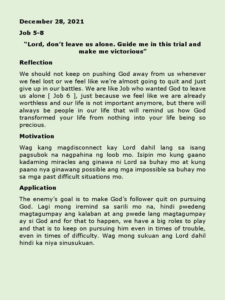 Devotion December 28 | PDF | Self-Improvement
