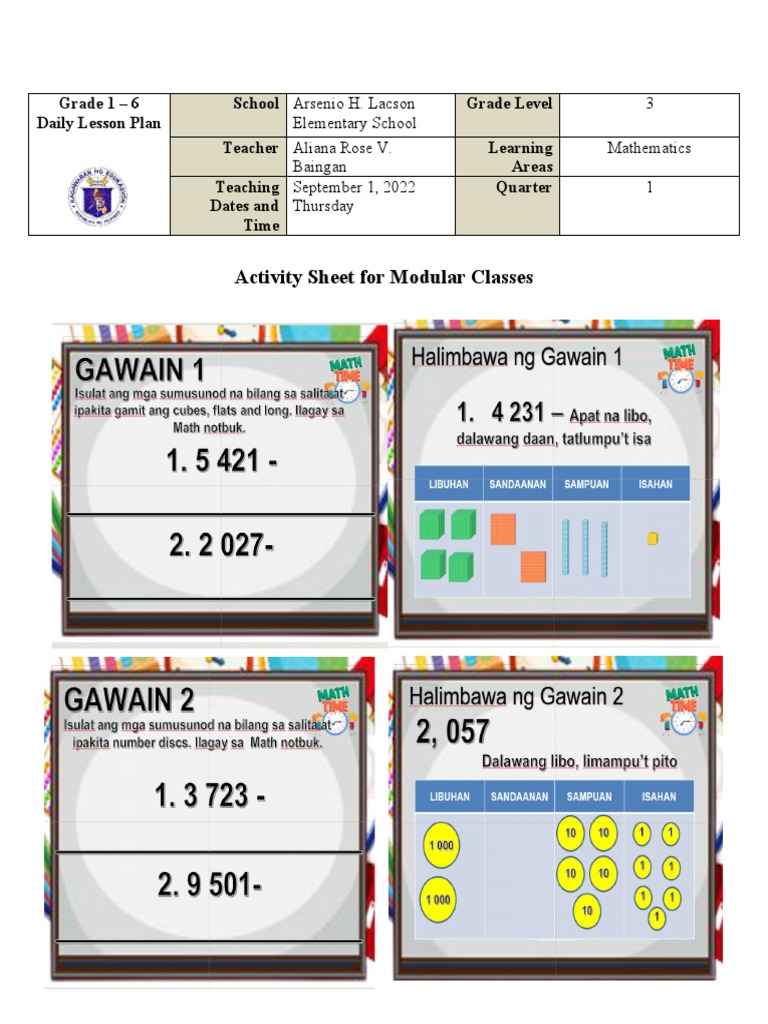 Activity Sheet # 2 - VISUALIZING NUMBERS | PDF