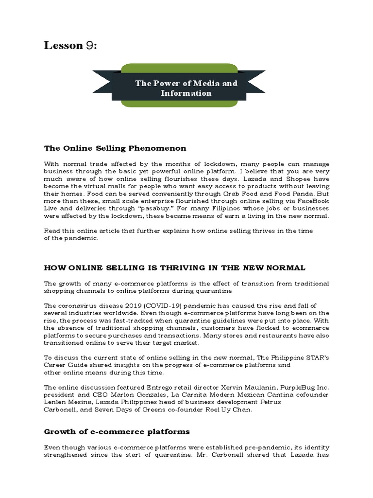 Mil - Lesson9 | PDF | E Commerce | Business