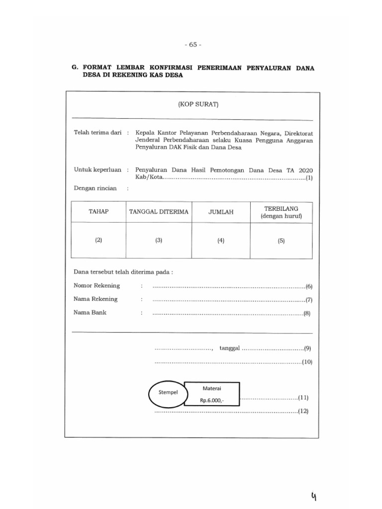 Lembar Konfirmasi Penerimaan DD | PDF