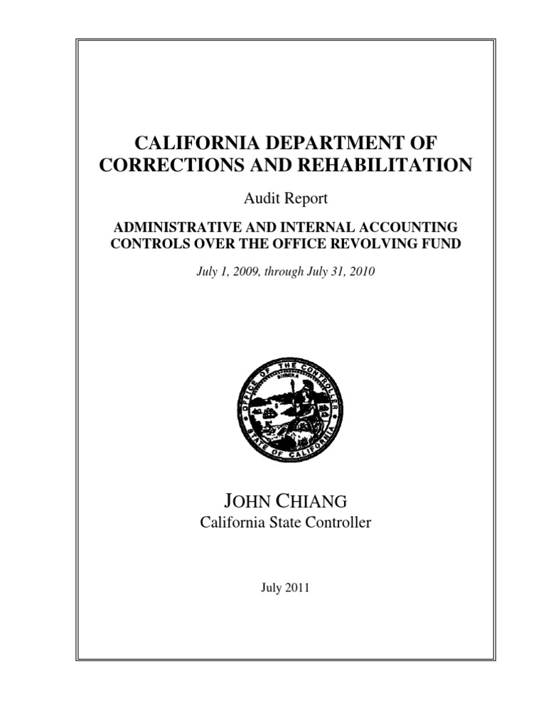 Audit Report: ADMINISTRATIVE AND INTERNAL ACCOUNTING CONTROLS OVER THE OFFICE REVOLVING FUND ...