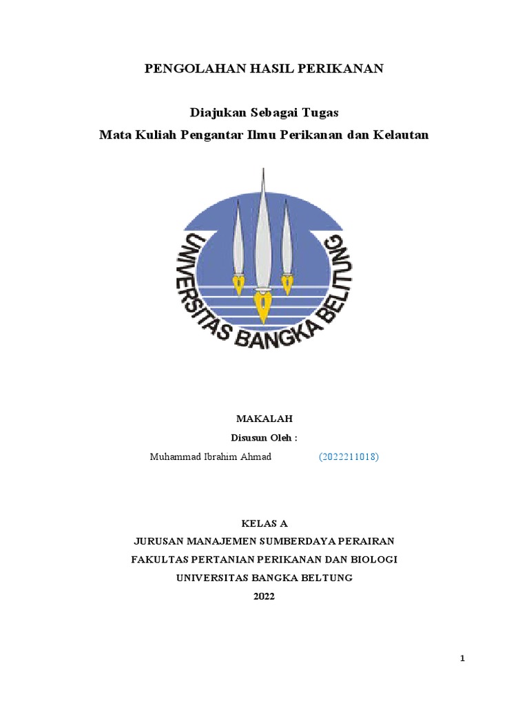 Makalah Pengolahan Hasil Perikanan Pipk | PDF | Kesehatan Holistik | Sains & Matematika