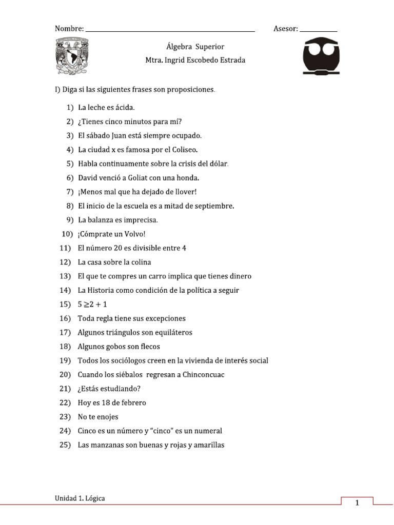 Logica Ejercicios | PDF