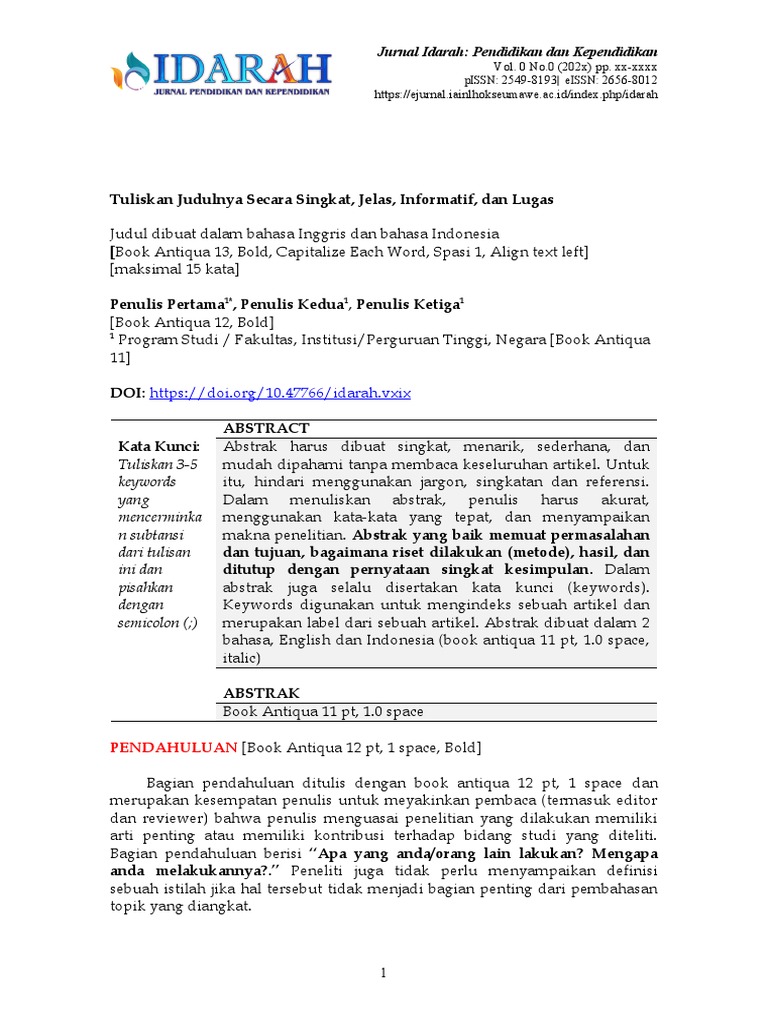 Panduan Penulisan Jurnal Ilmiah | PDF