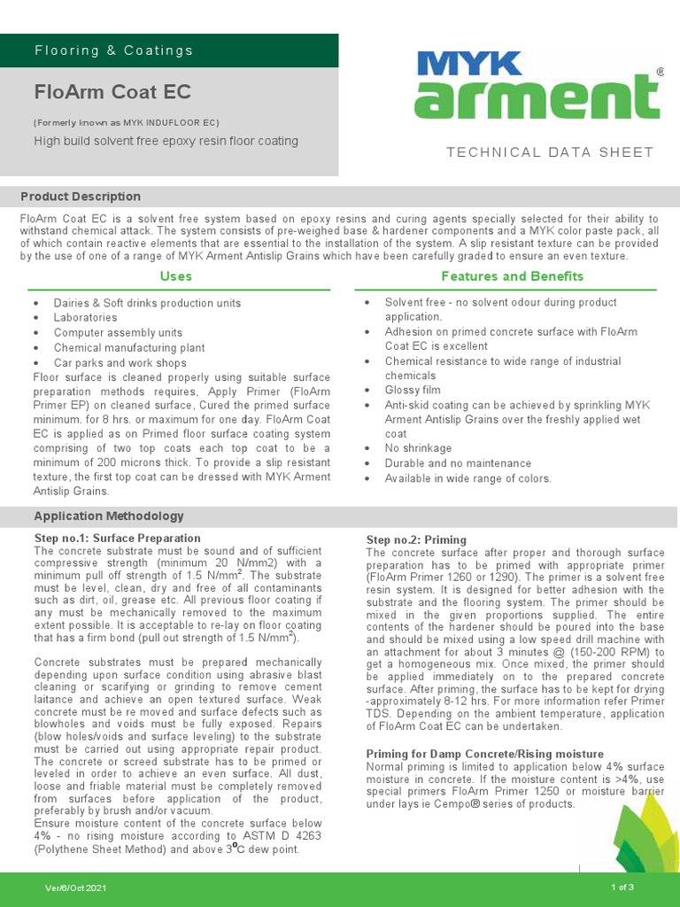 FloArm Coat EC Ver 6 | PDF | Concrete | Epoxy
