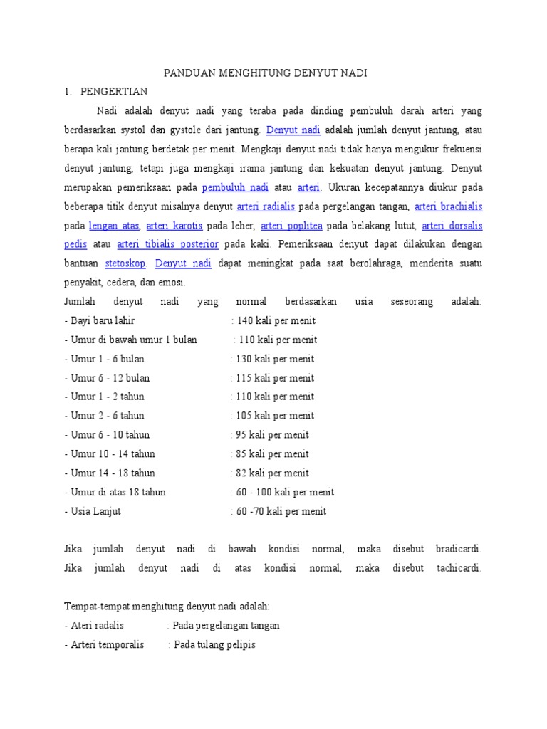 Panduan Menghitung Denyut Nadi | PDF | Sains & Matematika