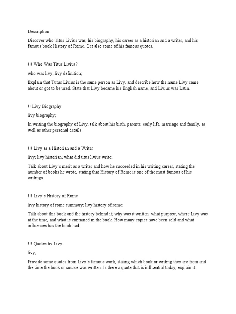 History of Rome by Livy | PDF