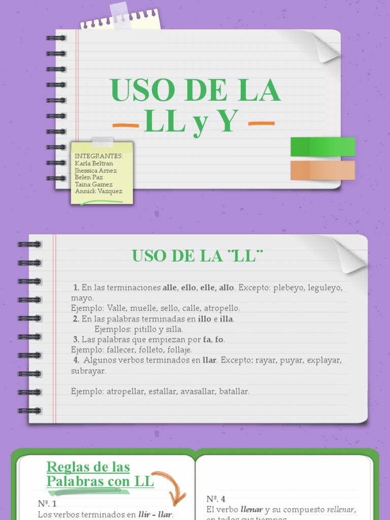 Uso de La LL y Y Lenguaje | PDF | Unidades Semánticas | Morfología ...