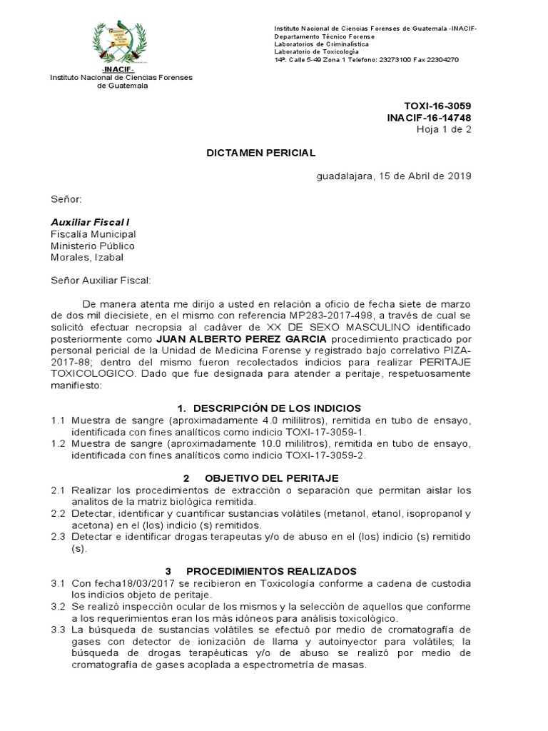 Dictamen Pericial Este | PDF | Cráneo | Ciencia forense