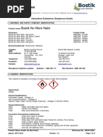 Selleys Liquid Nails Original SDS | PDF | Dangerous Goods | Toxicity