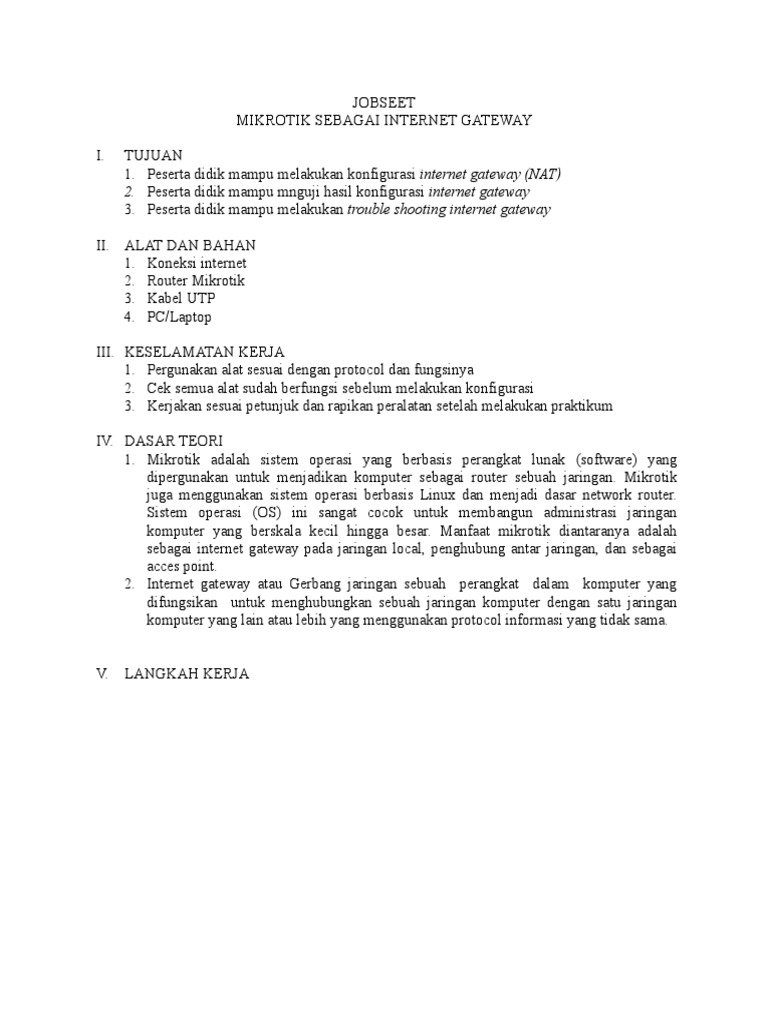 Jobseet Internet Gateway | PDF