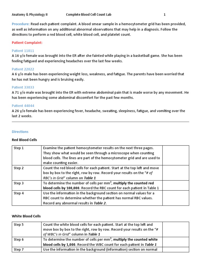 Blood Cell Count Lab Analysis | PDF | Blood Cell | Red Blood Cell