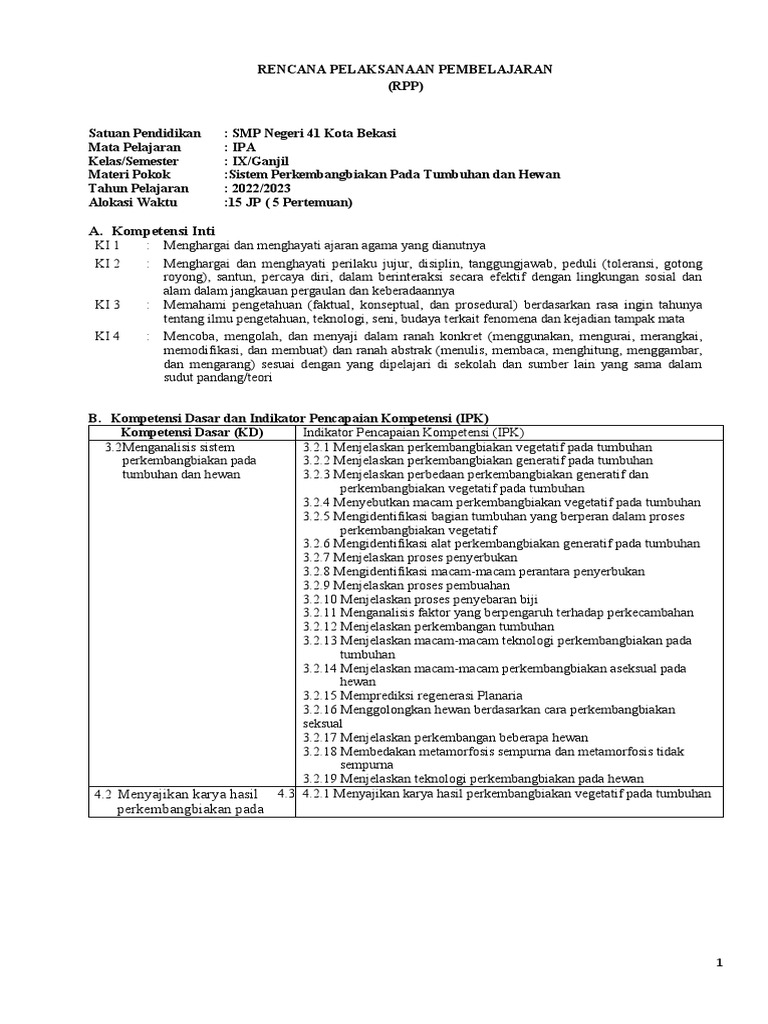 9.1 RPP Bab 2 | PDF | Karier & Perkembangan | Sains & Matematika