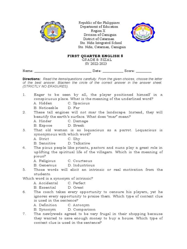 English 8 - With Tos Melcs Based | PDF | Bibliography | Verb