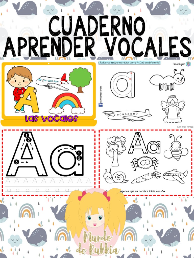 Cuaderno Aprender Vocales Recopilado Por Mundo de Rukkia | PDF