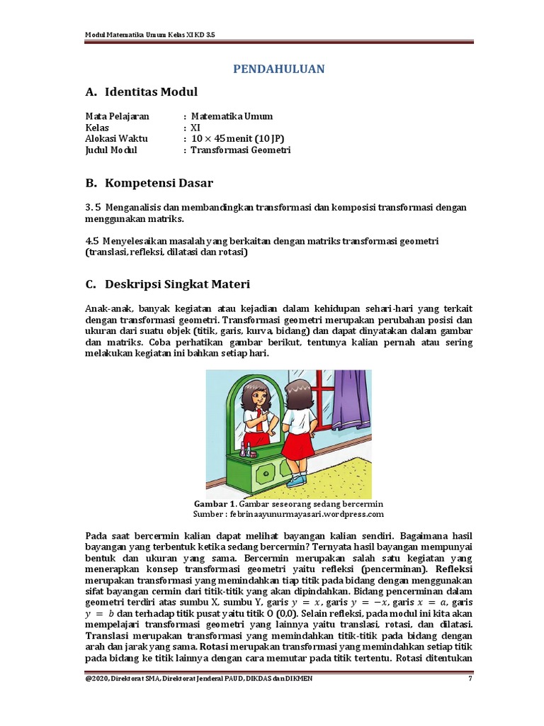 TRANSFORMASI GEOMETRI MTK | PDF