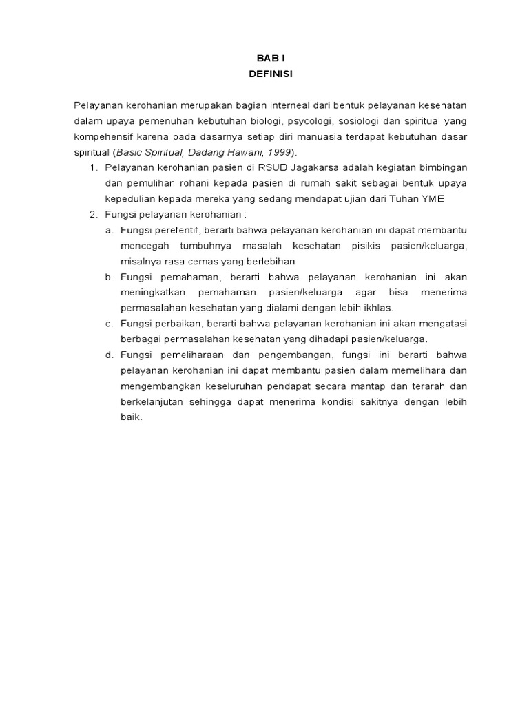 Isi Panduan Pelayanan Kerohanian | PDF