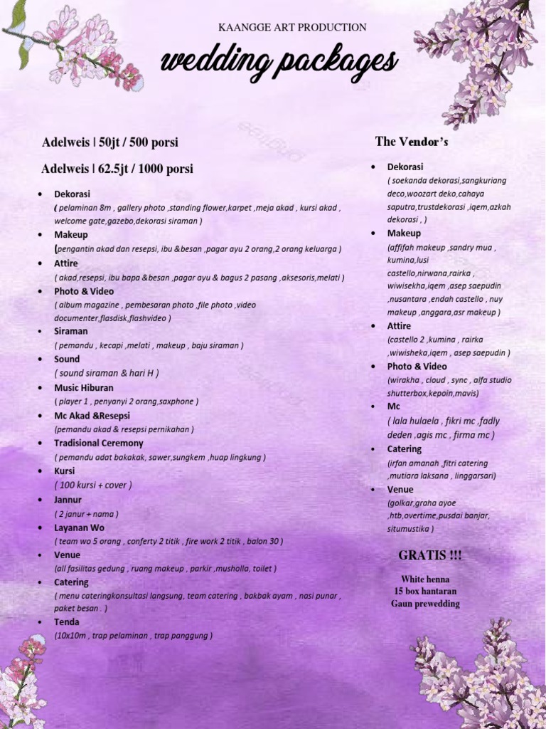 Wedding Package | PDF