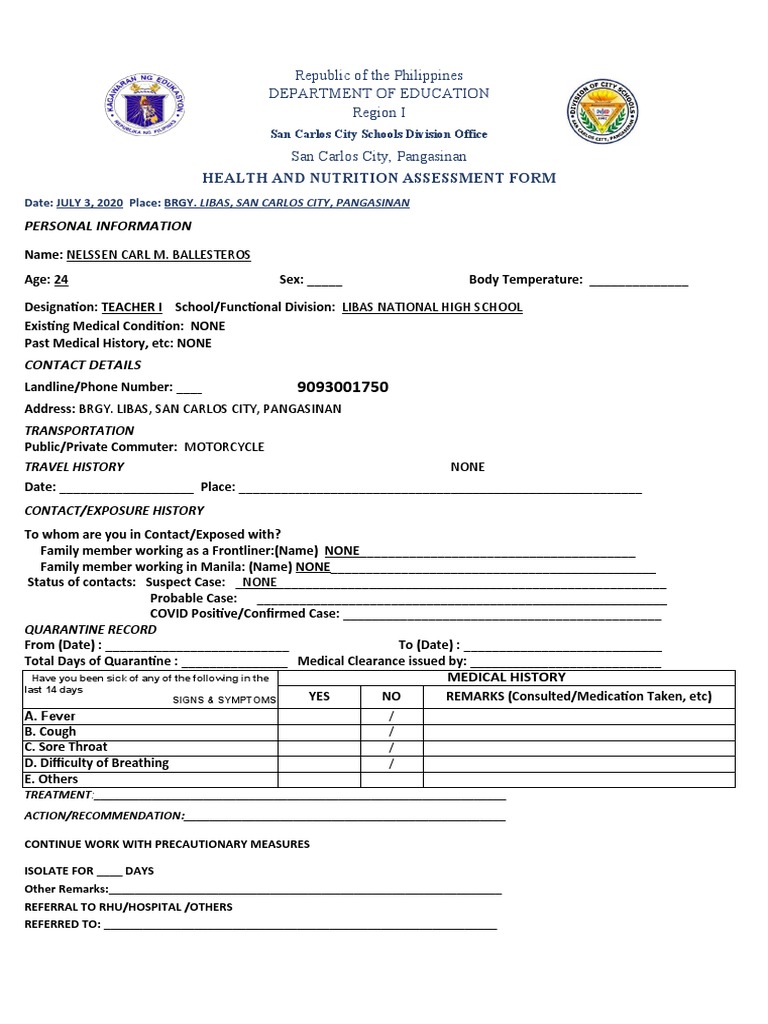 Medical Record COVID19 | PDF | Health Sciences | Diseases And Disorders