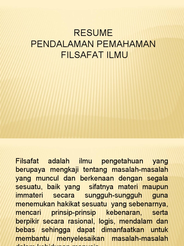 Resume Filsafat Ilmu | PDF