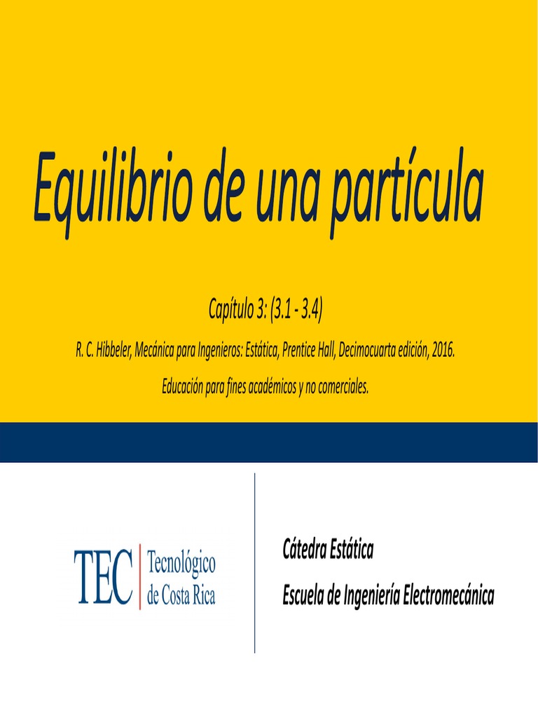 Tema 3 Equilibrio de Una Partícula | Descargar gratis PDF | Estrés (Mecánica) | Tensión (Física)