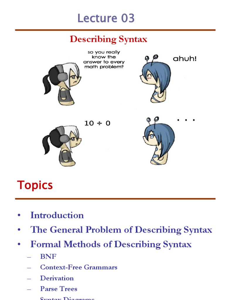 Lec 03 TPL | PDF | Syntax | Language Arts & Discipline