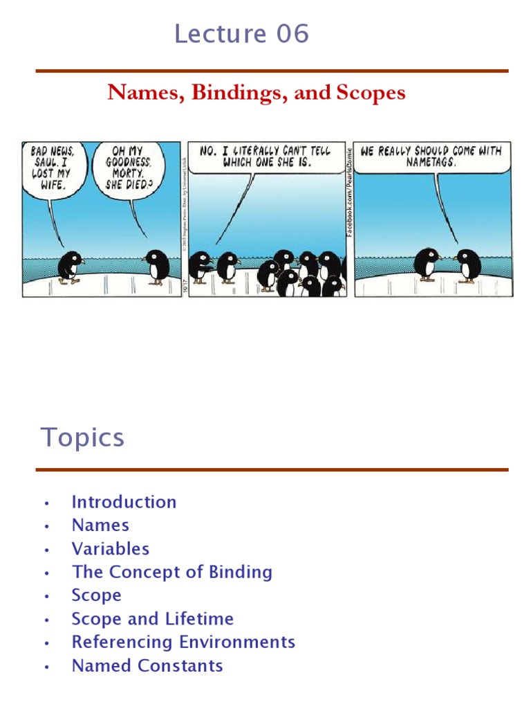 Lec 06 Pdf Variable Computer Science Scope Computer Science 