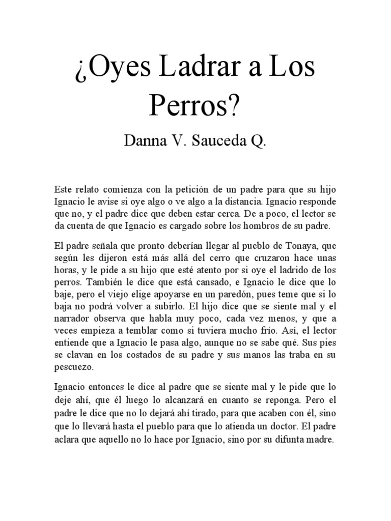 Oyes Ladrar A Los Perros | PDF