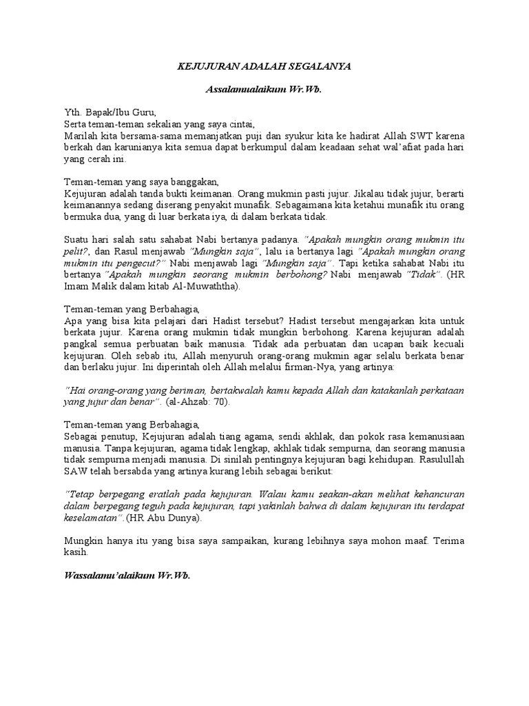 Kumpulan Pidato Lomba | PDF