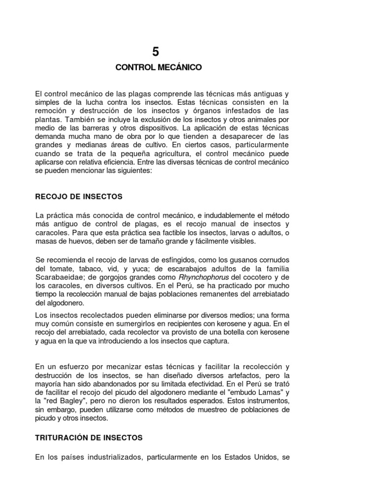 Control Mecanico | PDF | Insectos | Algodón