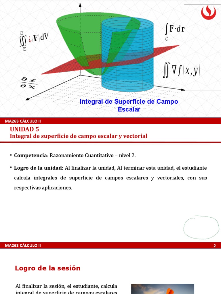 MA263 Sesión 12.2 Integral de Superficie de Campo Escalar - Profesor | Descargar gratis PDF ...