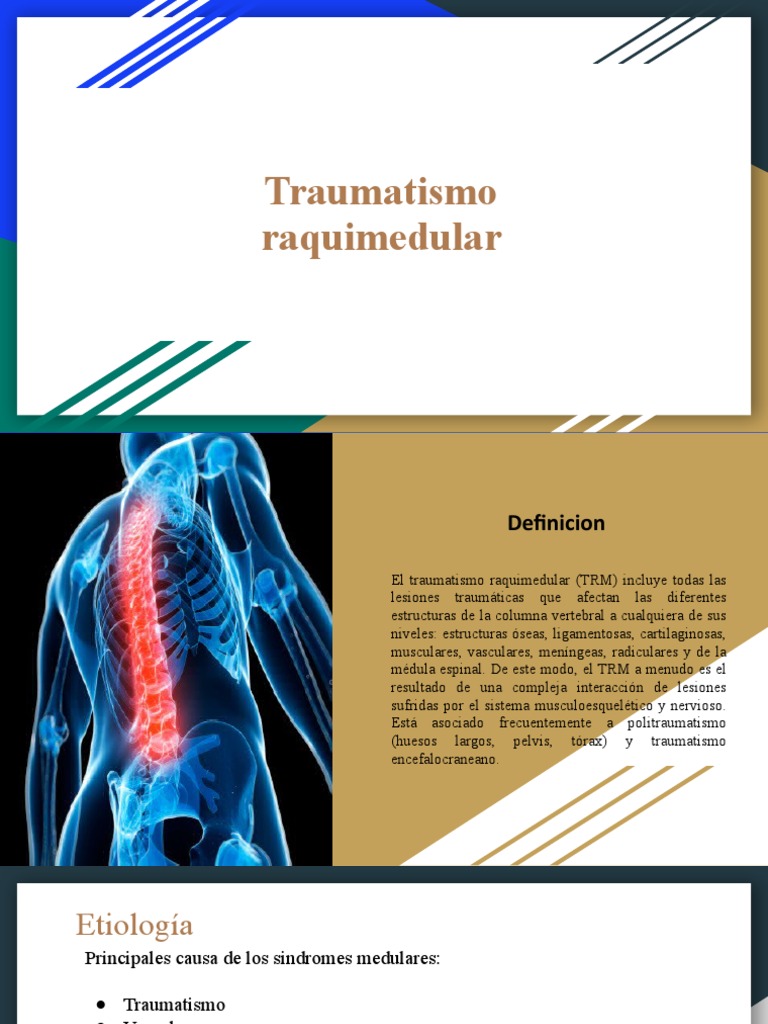 Traumatismo Raquimedular: Causas y Tratamiento | PDF | Inflamación | Lesión