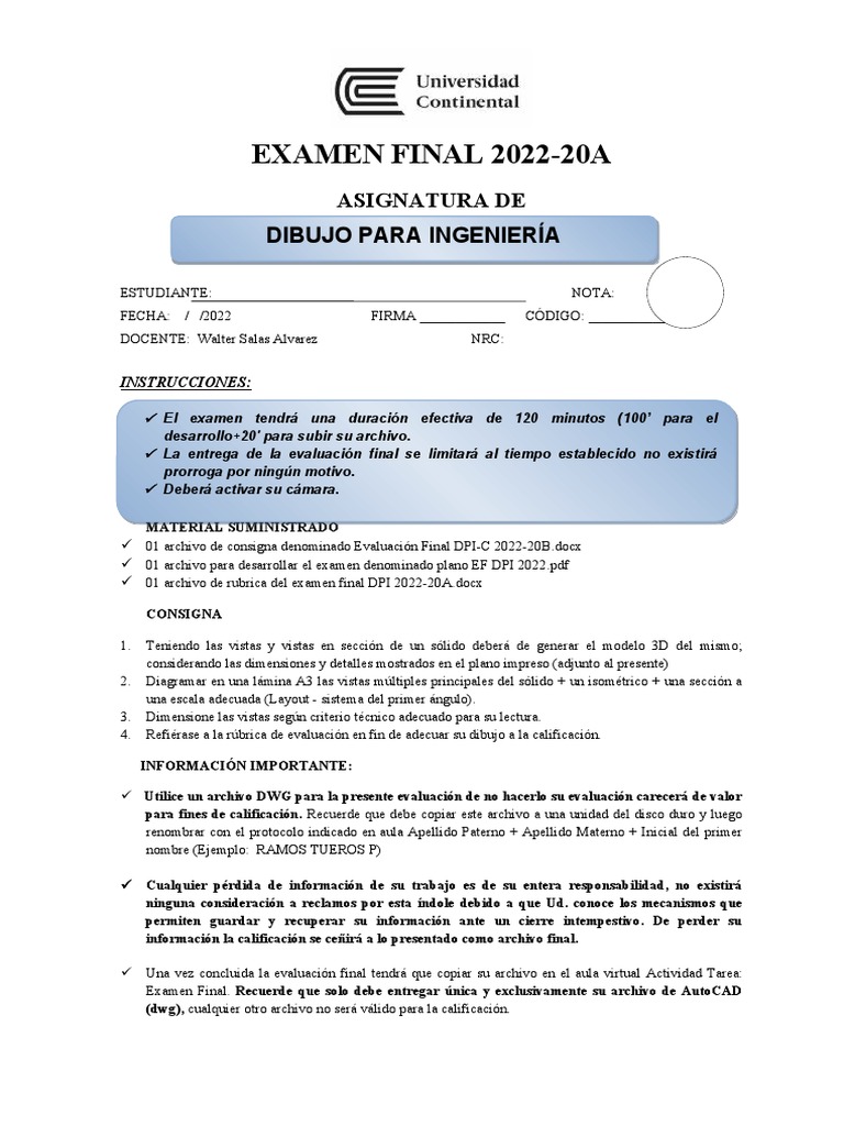 Evaluación Final DPI 2022-20A | PDF | Prueba (evaluación)