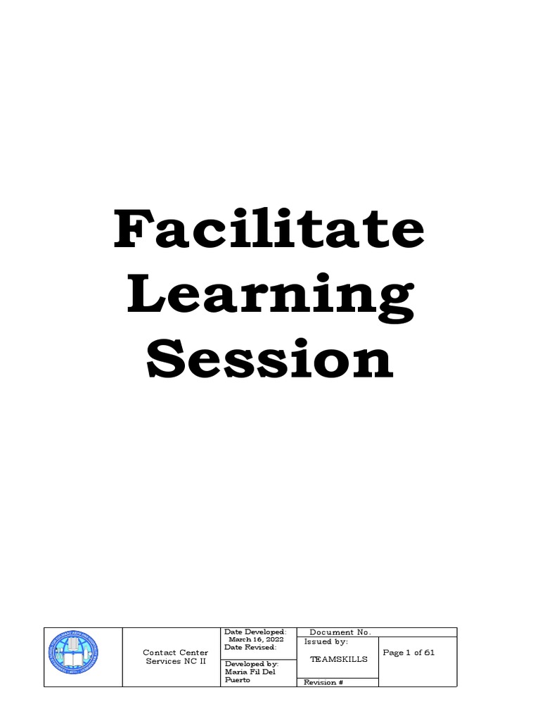 Facilitate Learning Session Pdf Information And Communications