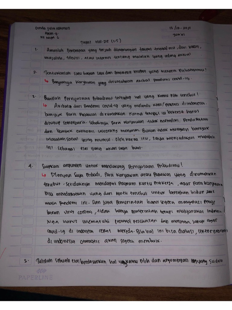 Tugas Halaman 215 B.Indonesia DINDA JULIA RAHMAN Absen No 9 (XII MIPA 6 ...