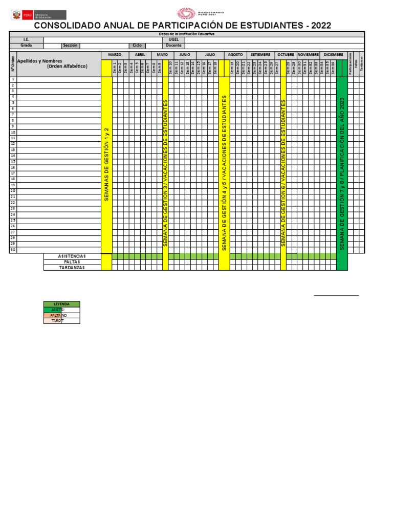 Consolidado de Asistencia 2022 | PDF