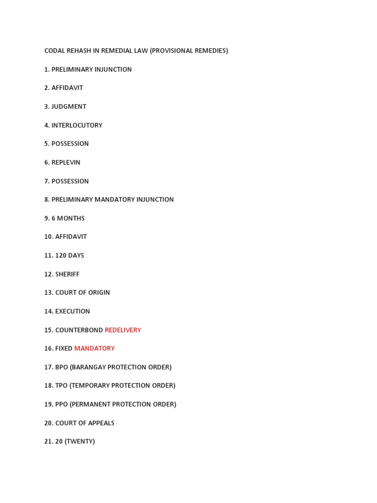 Codal Rehash - Provrem | PDF