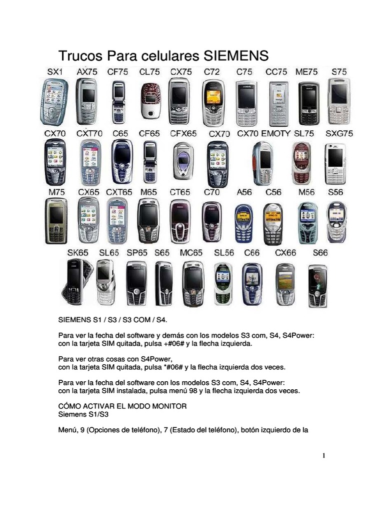 Trucos y Menús Ocultos Siemens y Alcatel | PDF | Teléfonos móviles | Gsm