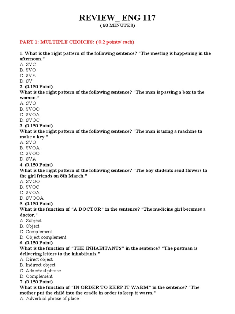Test Review Eng 117 2022f | PDF | Thesis | Cognitive Science