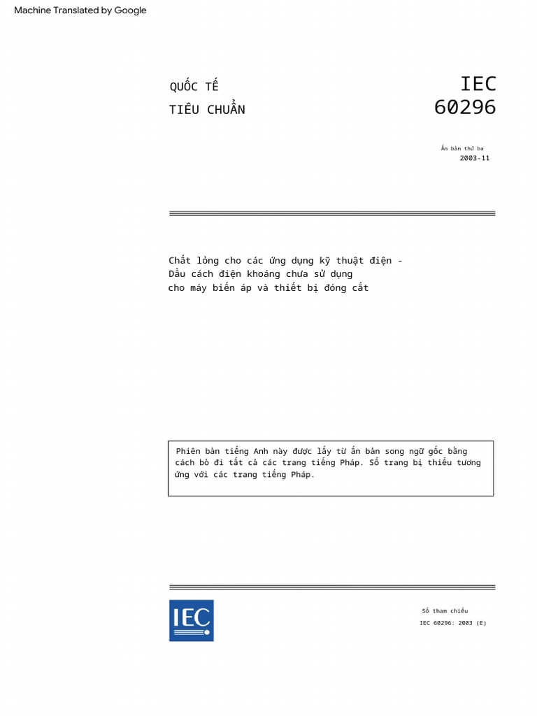 Tieu Chuan IEC60296 | PDF