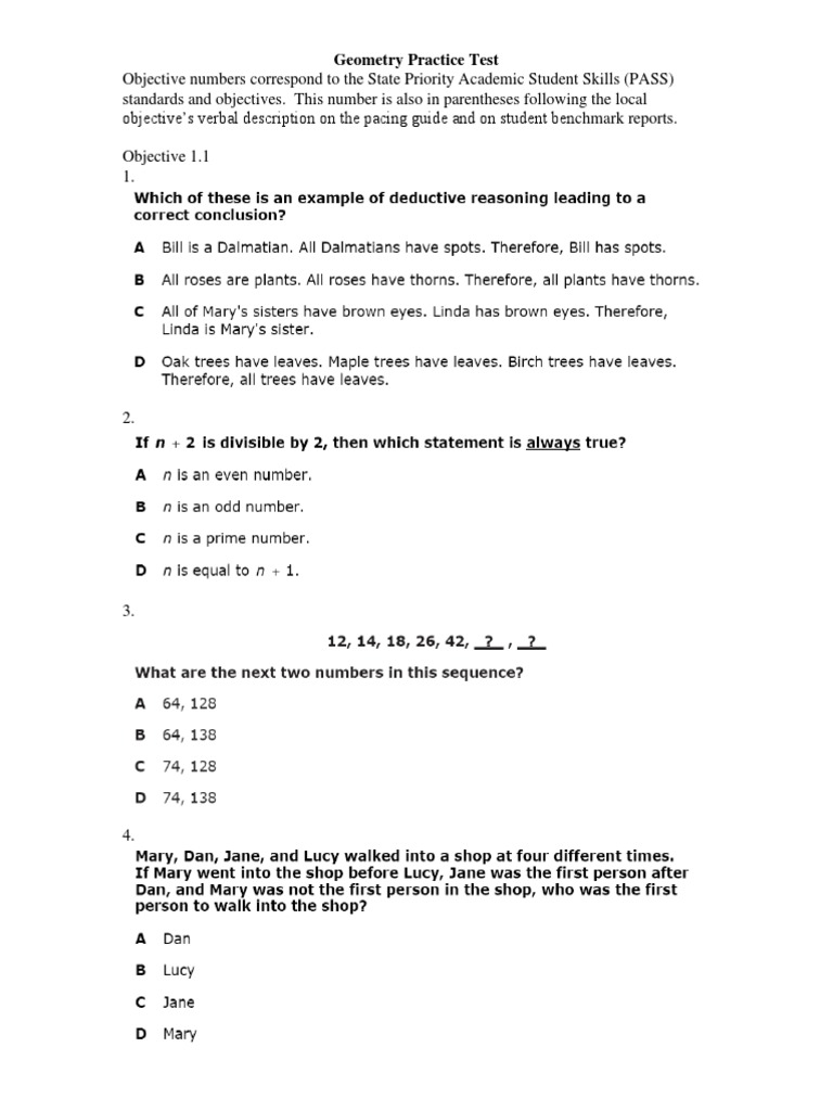 Geometry Practice Test | PDF