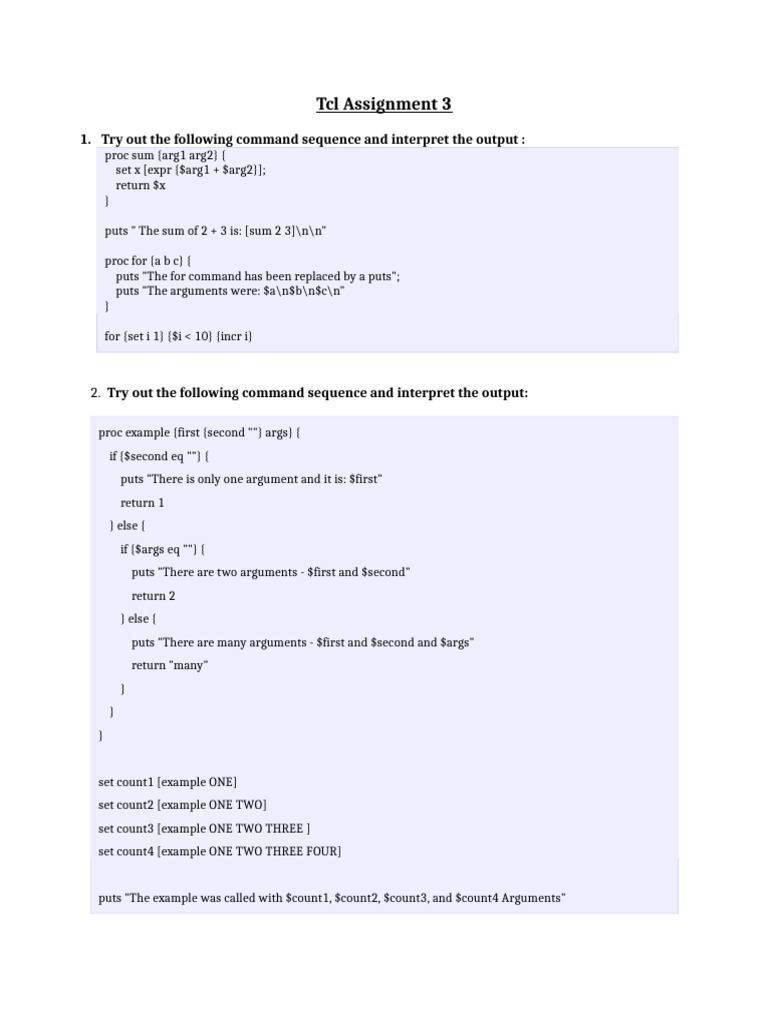 TCL Assignment - 1.211 | PDF | Computer Engineering | Software Development