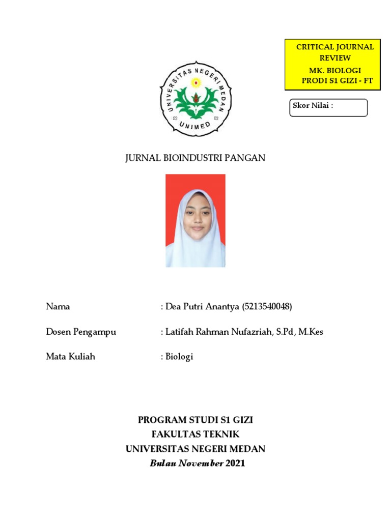 Jurnal Bioindustri Pangan Bio Dea | PDF