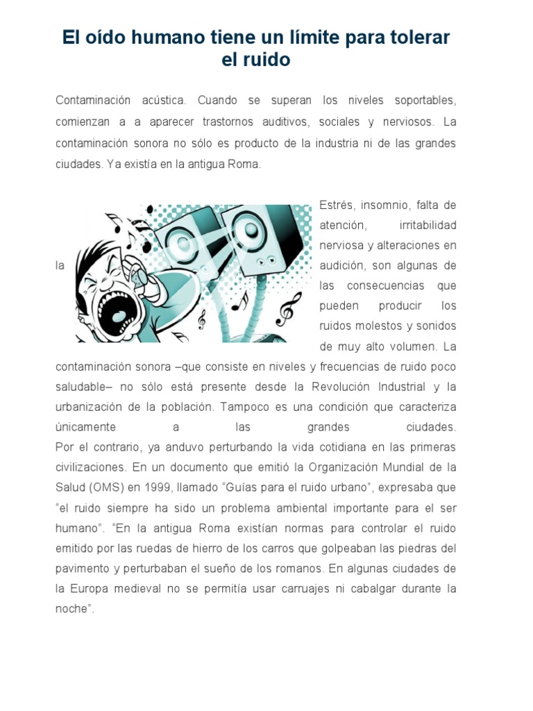 El Ruido y El Oido Humano | PDF | Sonido | Decibel