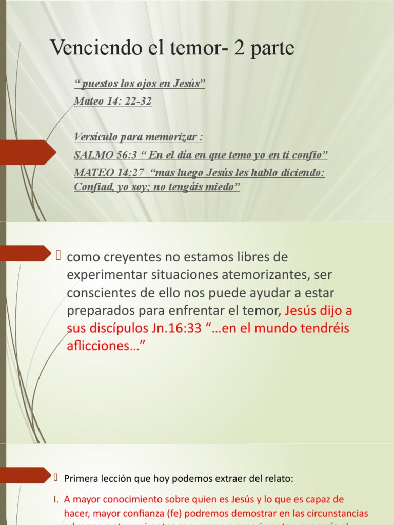 Venciendo El Temor - 2 Parte | PDF | Jesús