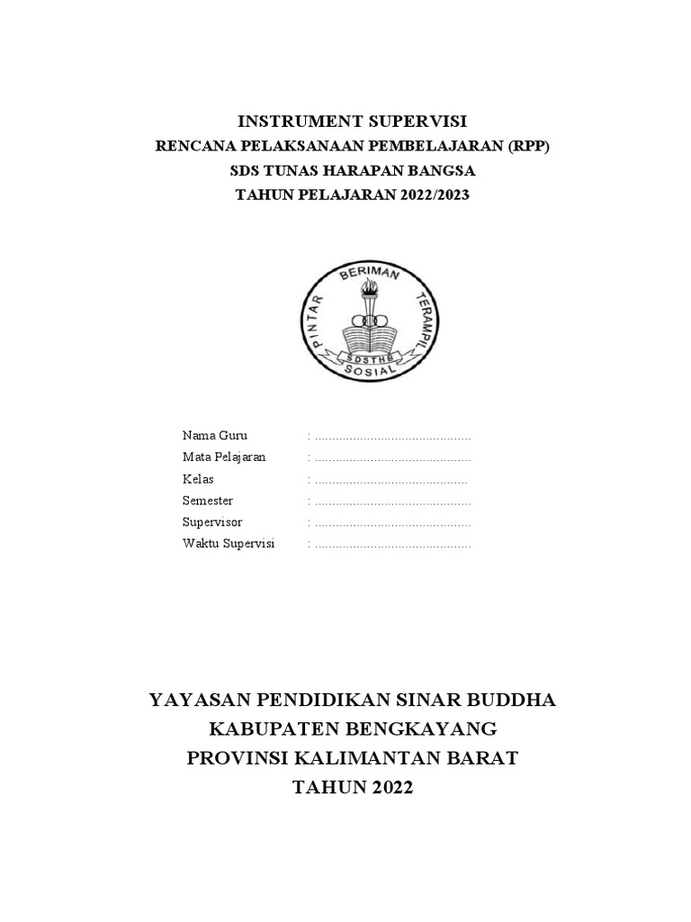 Instrumen Supervisi RPP | PDF